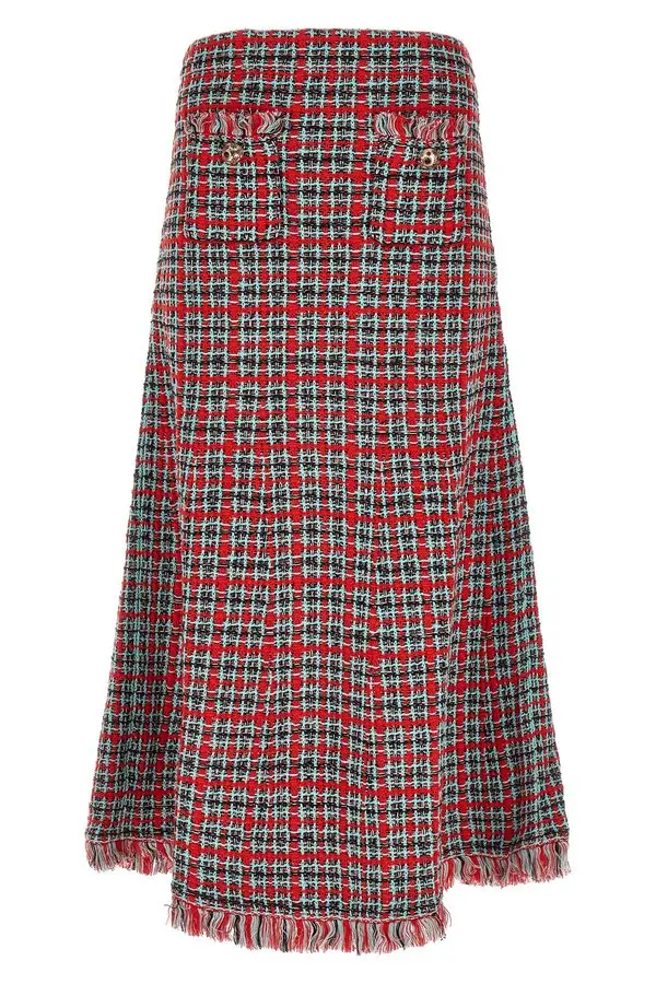 SELF-PORTRAIT Tweed Skirt - Multi