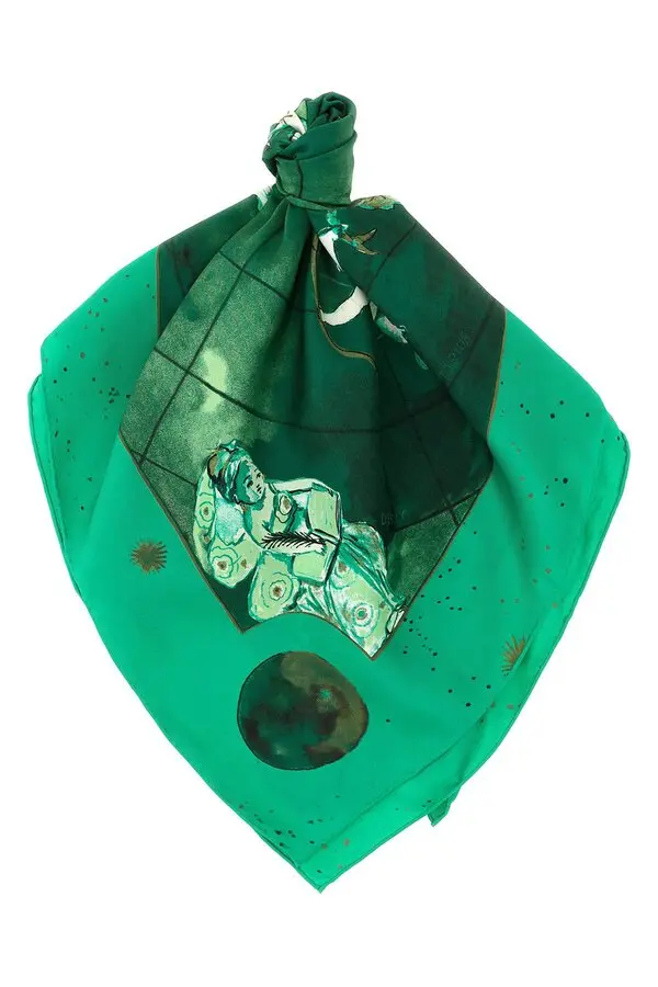 Diane Von Furstenberg Zodiac Flag' Scarf - Green