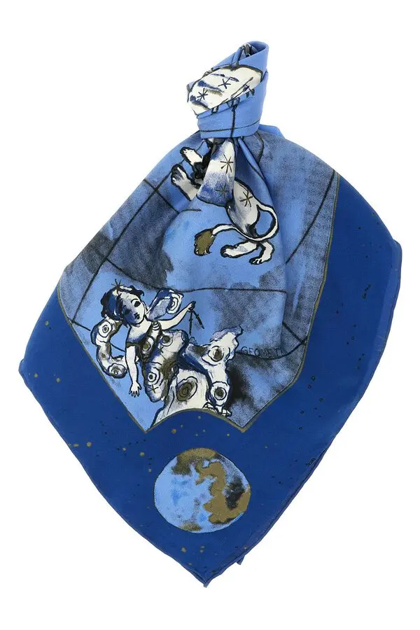 Diane Von Furstenberg Zodiac Flag' Scarf - Light Blue