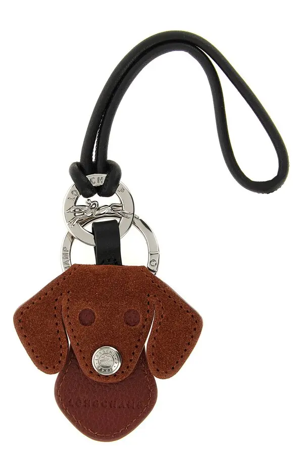 Longchamp Re-play' Keyring - Brown
