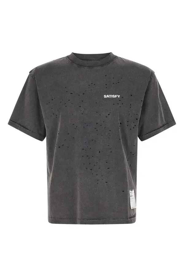 Satisfy T-shirt With Openwork Details - Gray