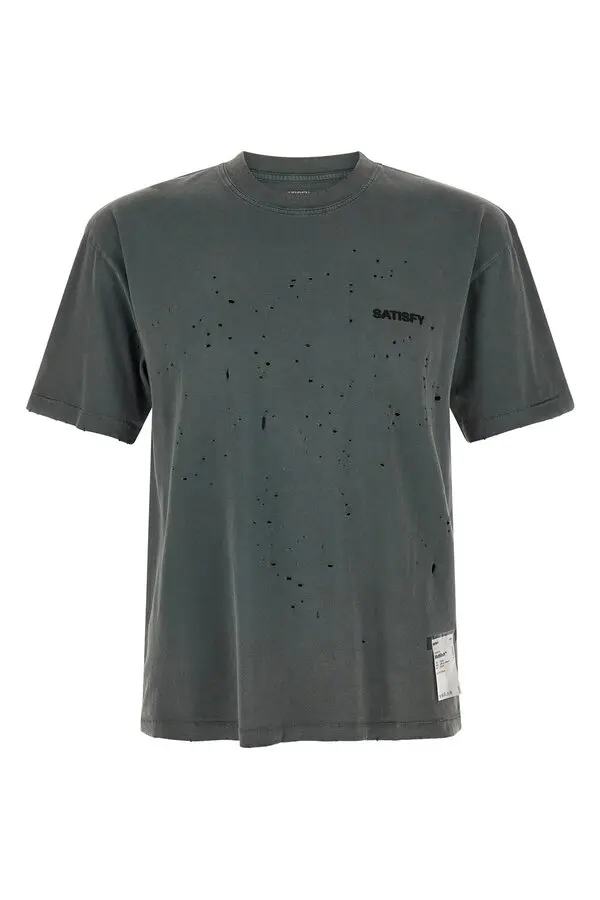 Satisfy T-shirt With Openwork Details - Gray