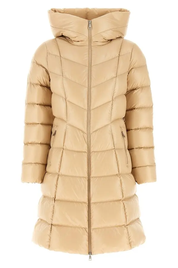 Moncler Marusse' Down Jacket With Chevron Quilting - Beige