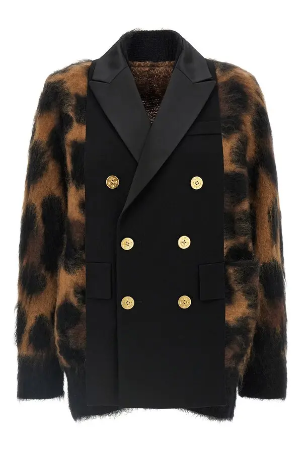 Sacai Cardigan With Double-breasted Insert