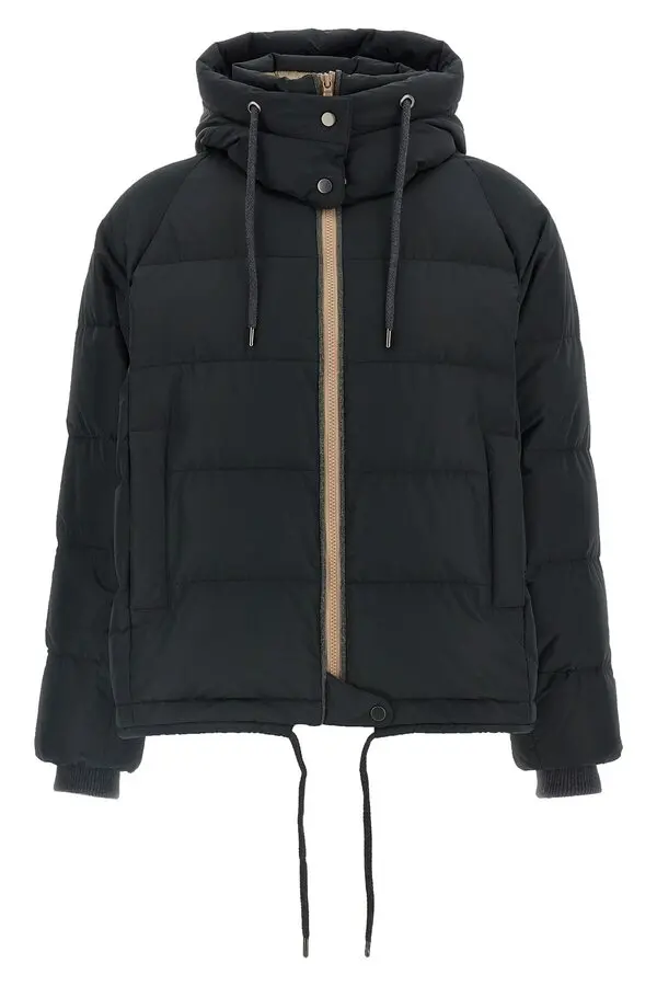 Brunello Cucinelli Quilted Down Jacket With Cashmere Cuffs