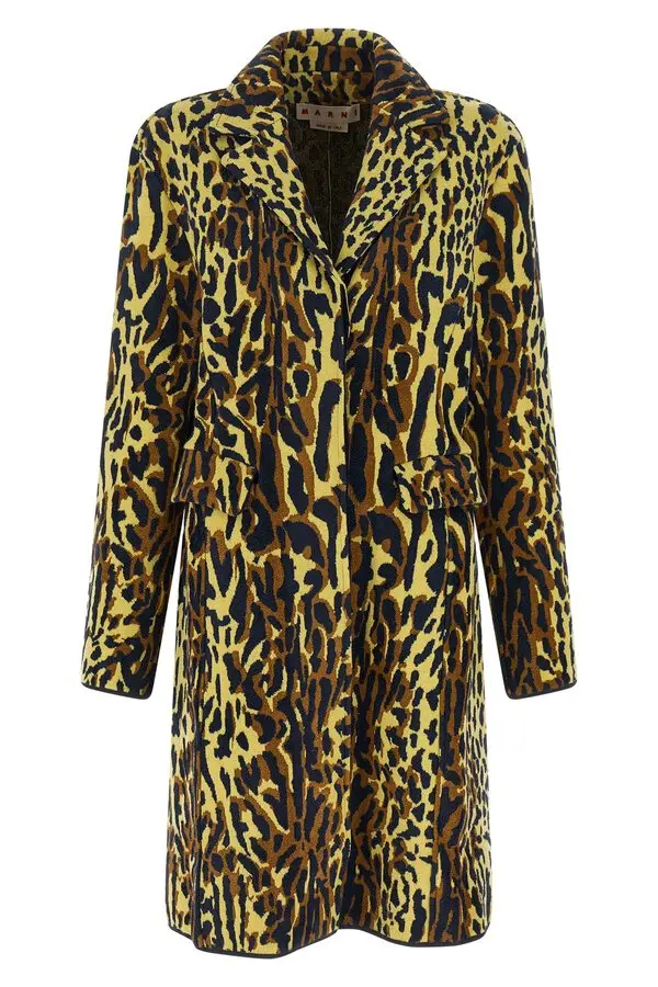 Marni Animalier Jacquard Wool Coat - Multi