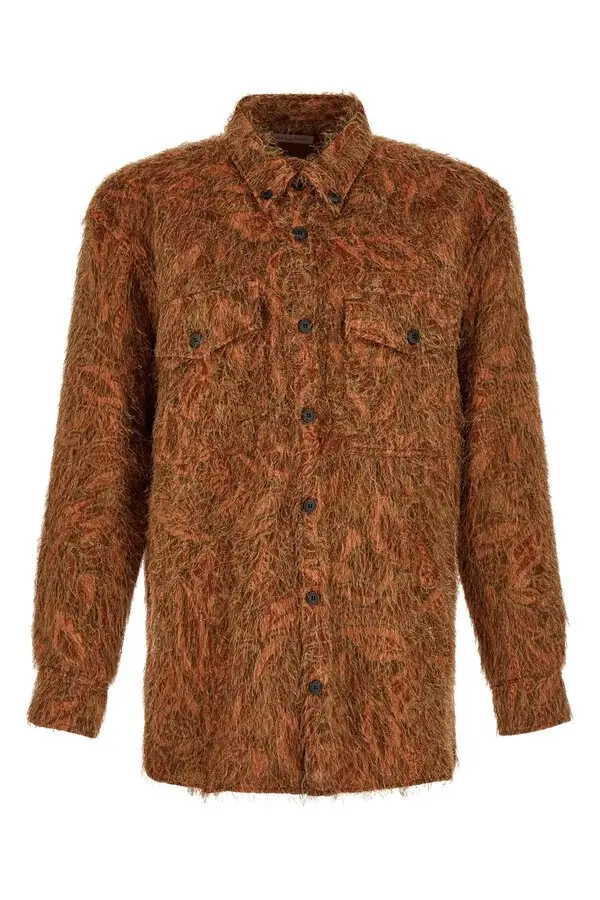 Dries Van Noten Shaggy Fringed Shirt - Orange