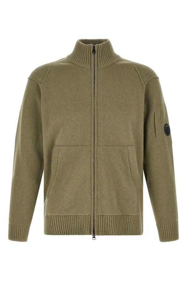 C.P. COMPANY C. P. Company 'lambswool Grs' Cardigan With Lens Detail - Green