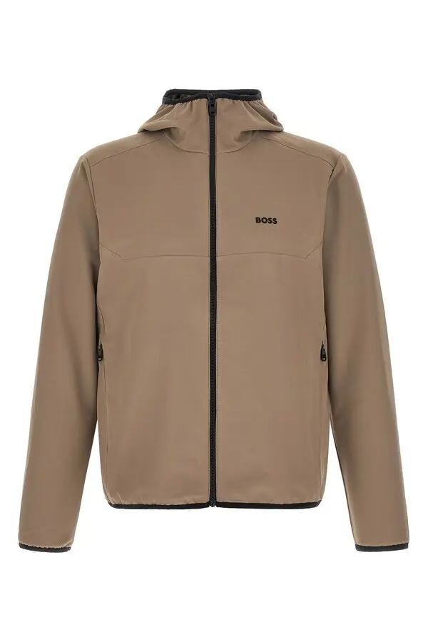 Hugo Boss Litewear' Hooded Jacket - Beige