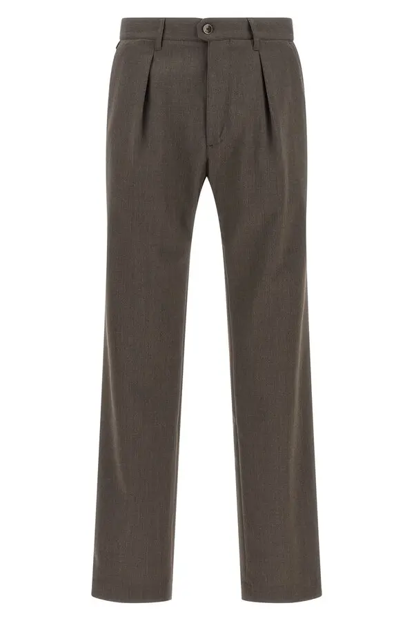 Incotex Pants With Straps At The Waist - Brown