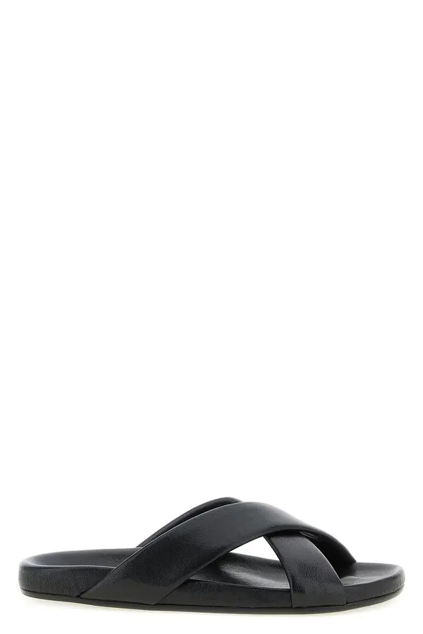 Saint Laurent Nichols Flat Sandals - Black