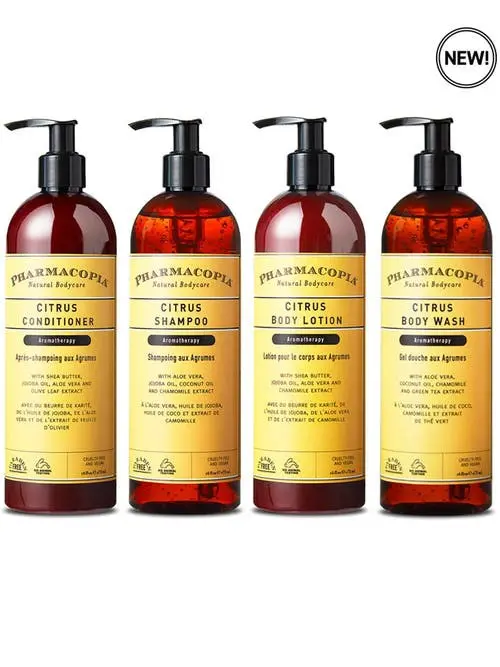 PHARMACOPIA NATURAL BODYCARE Citrus Essentials Bundleshampoo, Conditioner, Body Wash
