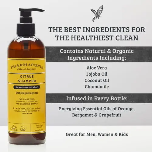 PHARMACOPIA NATURAL BODYCARE Citrus Essentials Bundleshampoo, Conditioner, Body Wash