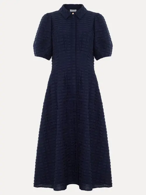 PHASE EIGHT Yasmine Textured Puff Sleeve Midi Dress