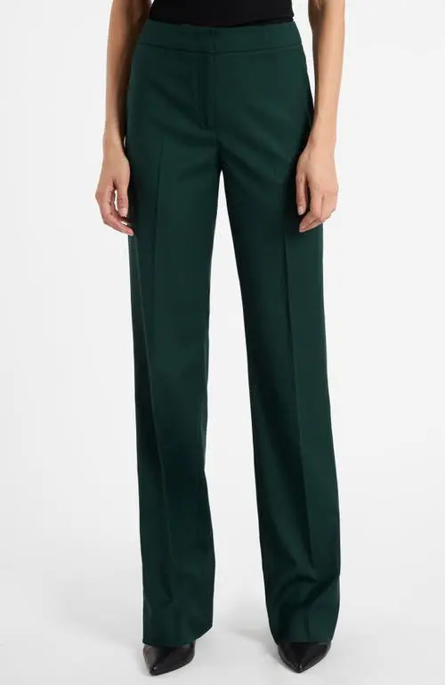 Santorelli Brenda Wide Leg Pant In Soft Stretch Twill - Evergreen