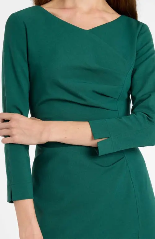 Santorelli Liv Sheath Dress In Soft Stretch Crepe