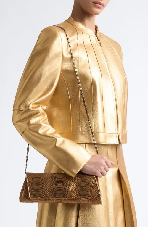 Akris Anouk Leather East/west Clutch - Broncegold
