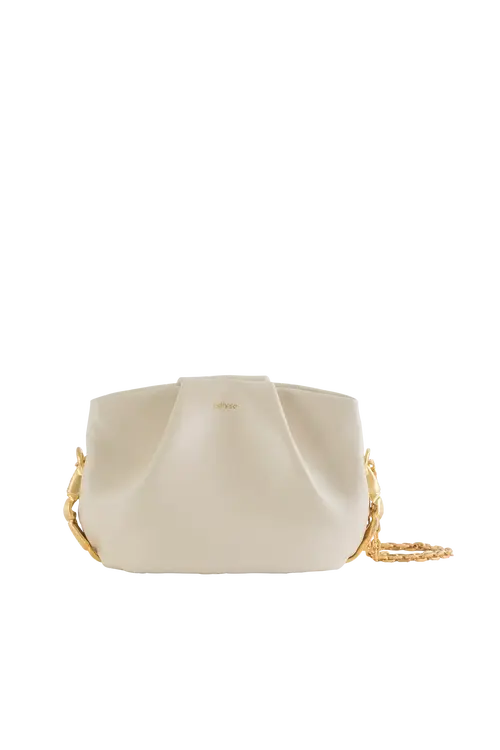 ESTHERA Leather Crab Clutch - Sand