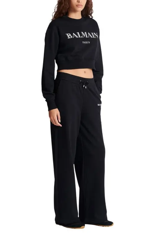 Balmain Printed Crew-neck Sweatshirt - Black
