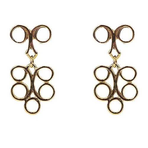 MADISON BEVERLY HILLS Vintage 1970s Circle Dangle Earrings - Gold