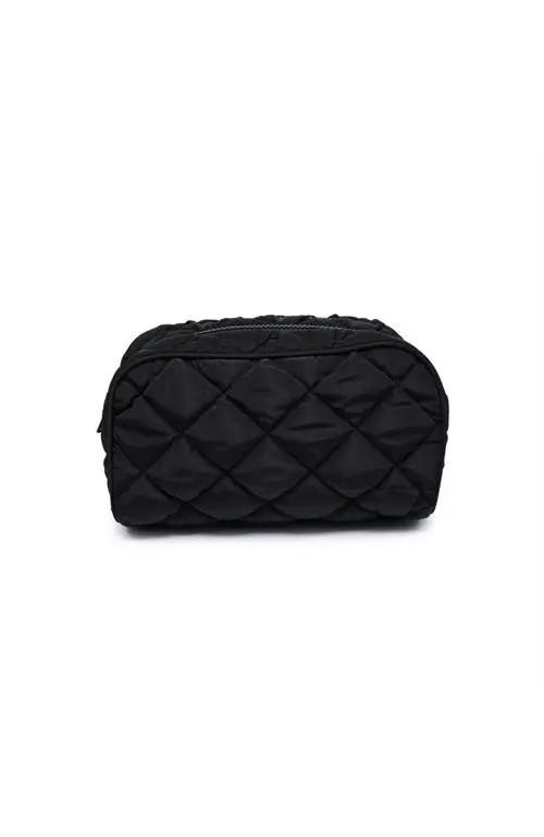 URBAN ESSENTIALS Daily Duo- Quited Puffer Cosmetic & Travel Organizer Pouch - Black