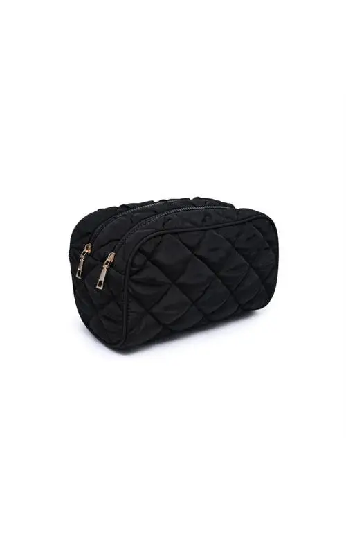 URBAN ESSENTIALS Quilted Puffer Cosmetic Pouch - Black