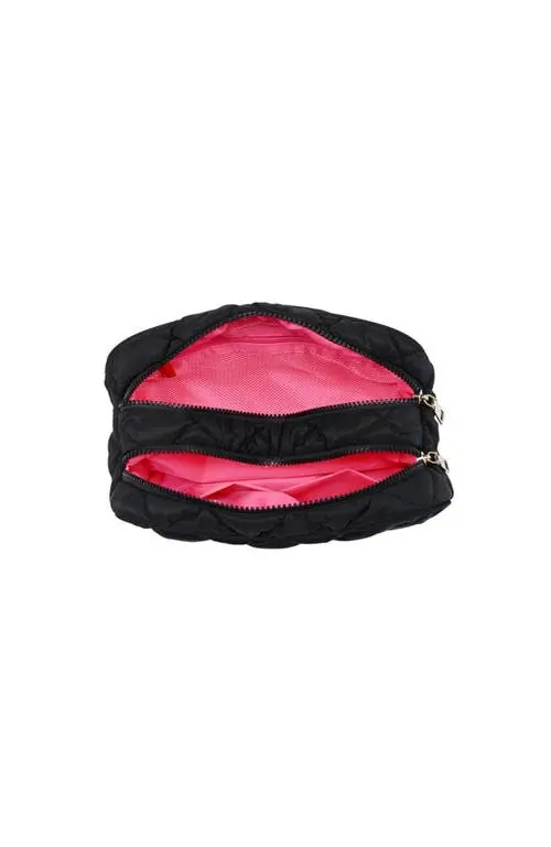 URBAN ESSENTIALS Quilted Puffer Cosmetic Pouch - Black