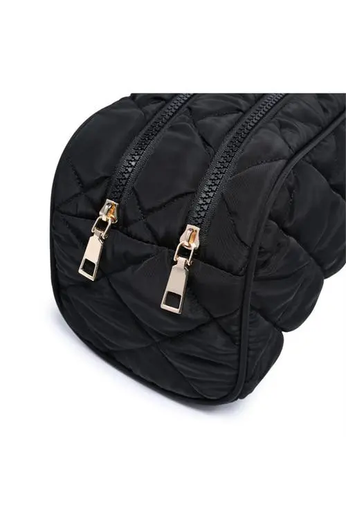 URBAN ESSENTIALS Quilted Puffer Cosmetic Pouch - Black