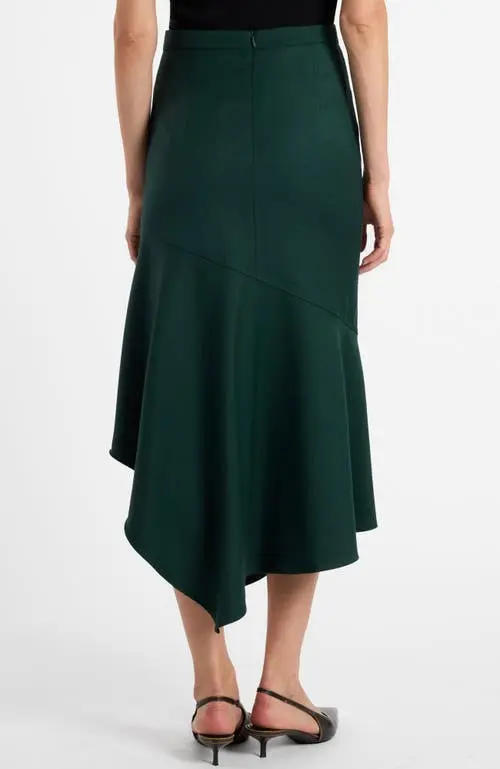 Santorelli Bristol Asymmetric Midi Skirt In Soft Crepe