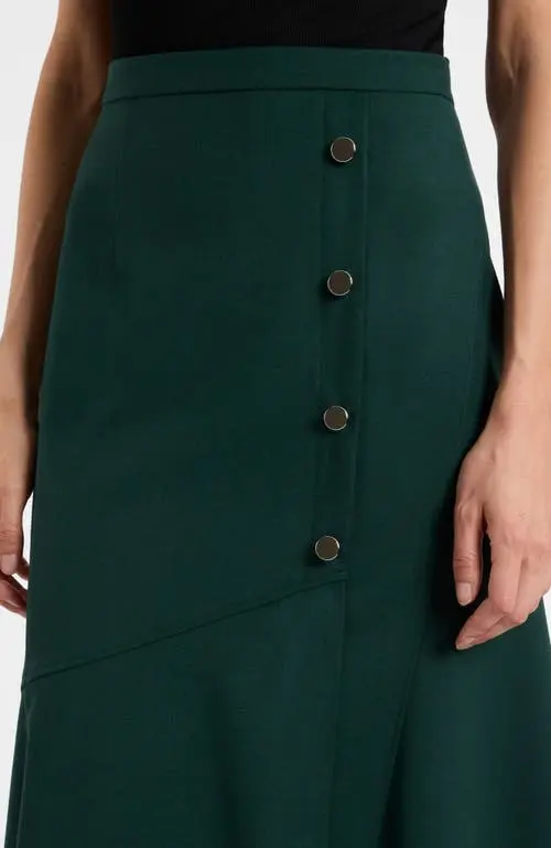Santorelli Bristol Asymmetric Midi Skirt In Soft Crepe