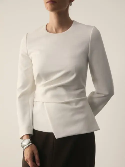 The Fold Malone Sculpt Stretch Crepe Top