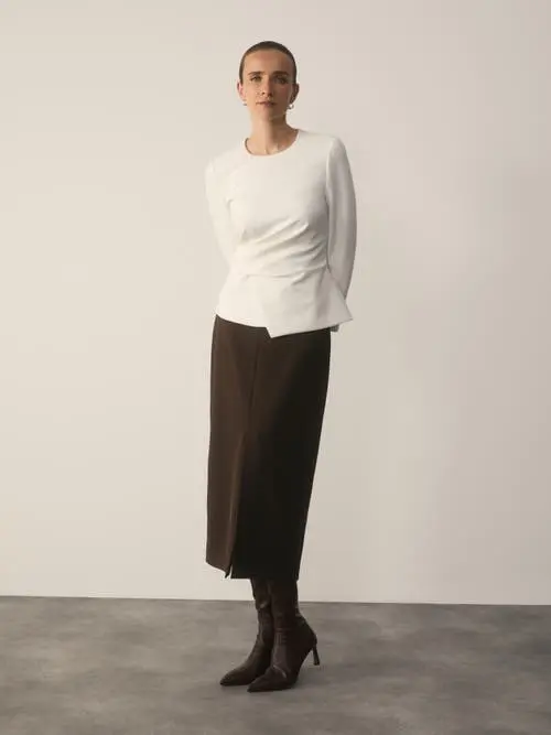 The Fold Malone Sculpt Stretch Crepe Top