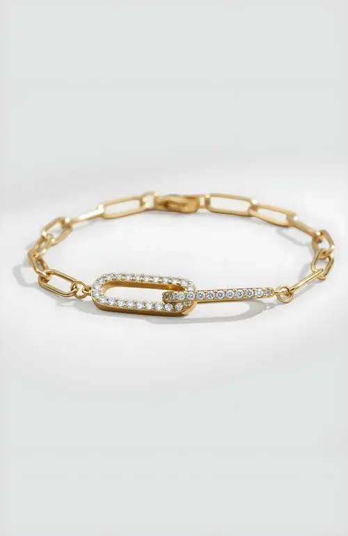 MINT & LILY Pave Paperclip Chain Bracelet