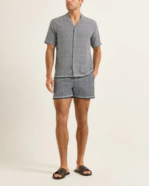 Orlebar Brown Maitan Relaxed-fit Shirt - Night Iris/white Sand