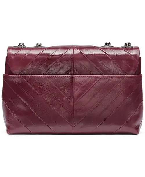 Karl Lagerfeld Paris Lafayette Chevron Shoulder Bag - Cherry Plum
