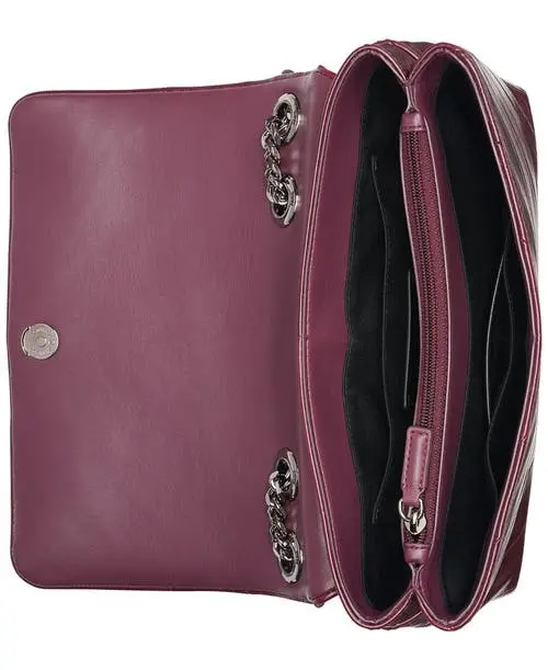 Karl Lagerfeld Paris Lafayette Chevron Shoulder Bag - Cherry Plum