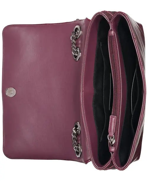 Karl Lagerfeld Paris Lafayette Chevron Shoulder Bag - Cherry Plum