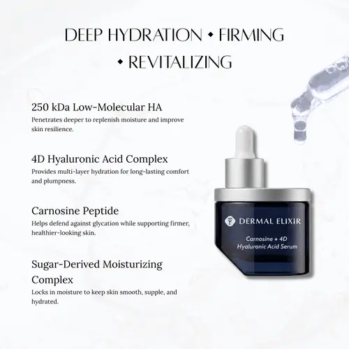 DERMAL ELIXIR Carnosine 4d Hyaluronic Acid Serum