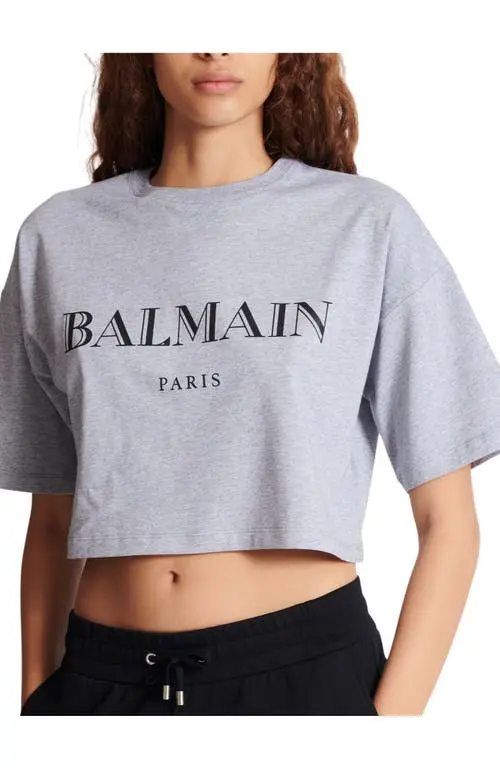 Balmain Boxy Cropped T-shirt With Print