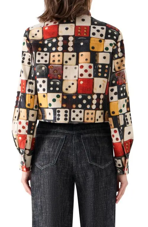 Akris Dice Print Stretch Corduroy Jacket
