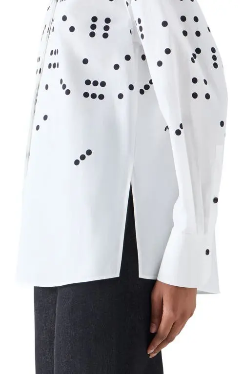 Akris Dice Print Cotton Poplin Shirt