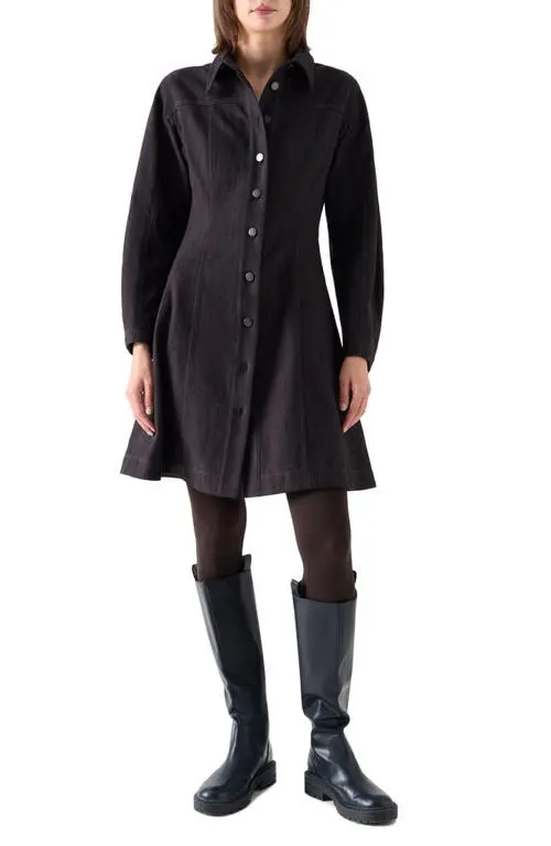 Akris Long Sleeve Denim Shirtdress - Espresso