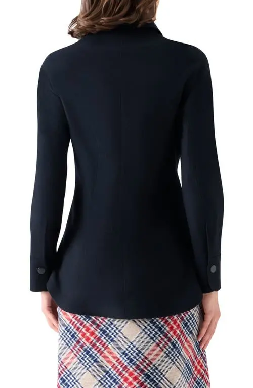 Akris Double Knit Wool Blend Zip Up Jacket