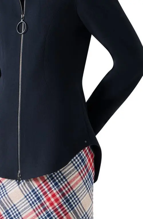 Akris Double Knit Wool Blend Zip Up Jacket