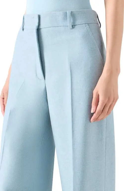 Akris Straight Leg Wool Blend Flannel Pants