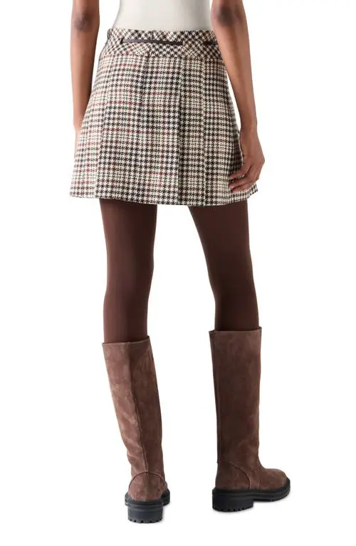 Akris Tweed Check Wool Blend Kilt Skirt