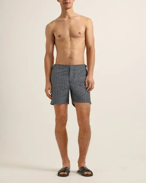 Orlebar Brown Bulldog Exclusive-print Mid-length Swim Shorts - Night Iris