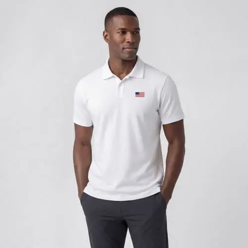 JACK ARCHER Usa Flag Clubhouse Pique Polo