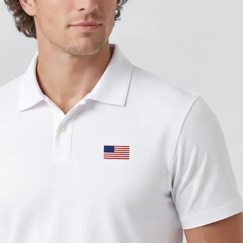JACK ARCHER Usa Flag Clubhouse Pique Polo