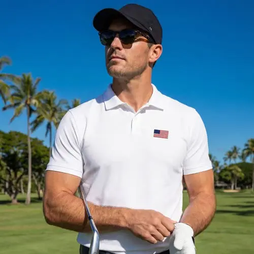 JACK ARCHER Usa Flag Clubhouse Pique Polo